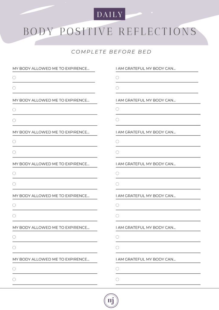 Daily Body Reflection PDF – Megan Jane's Plate